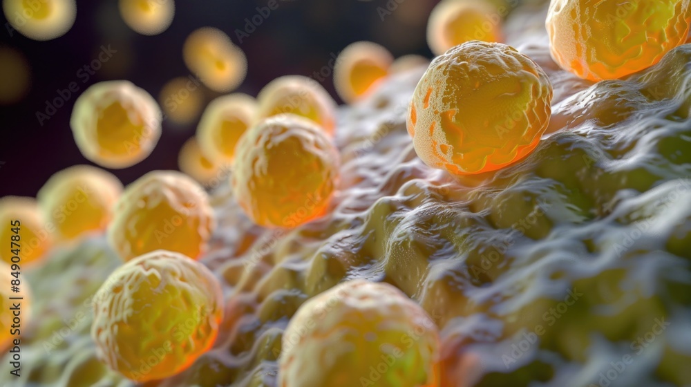 Streptococcus pyogenes bacteria. 3D computer illustration of ...