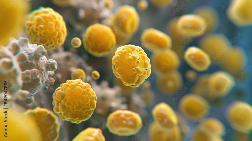 Streptococcus pyogenes bacteria. 3D computer illustration of ...