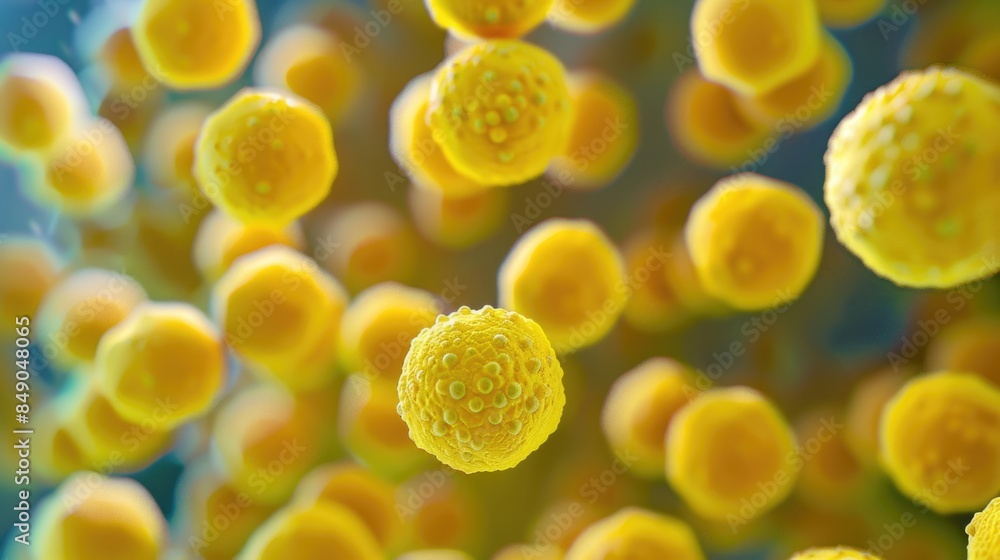 Streptococcus pyogenes bacteria. 3D computer illustration of ...
