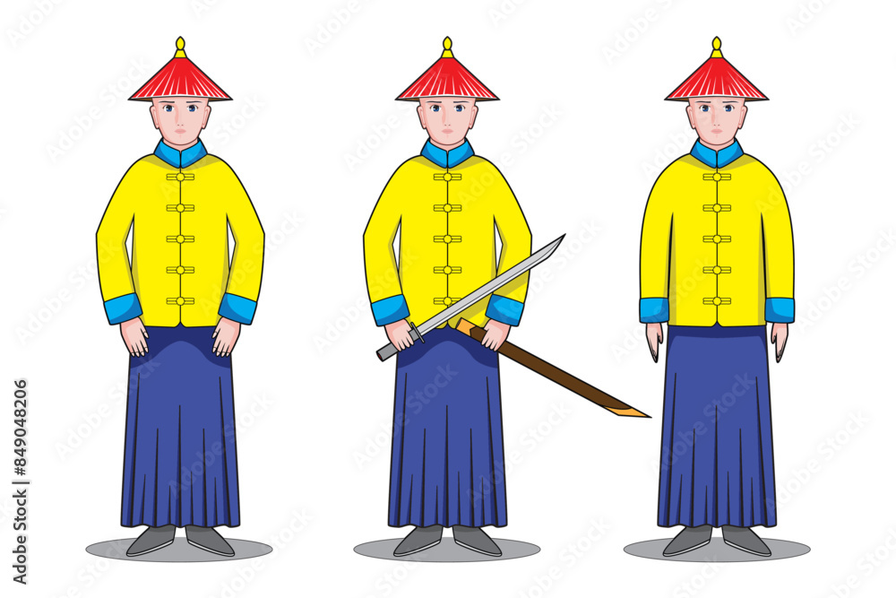 Ancient Chinese official of Ming or Qing dynasty guard or bodyguard ...