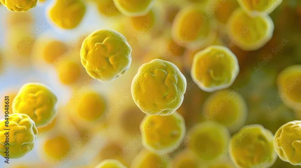 Streptococcus pyogenes bacteria. 3D computer illustration of ...