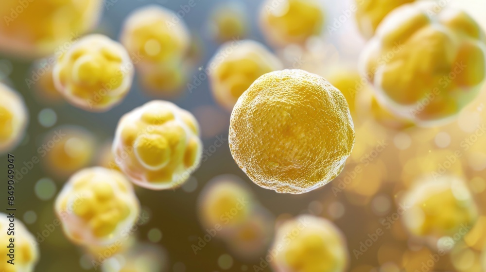Streptococcus pyogenes bacteria. 3D computer illustration of ...