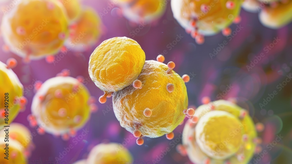 Streptococcus pyogenes bacteria. 3D computer illustration of ...