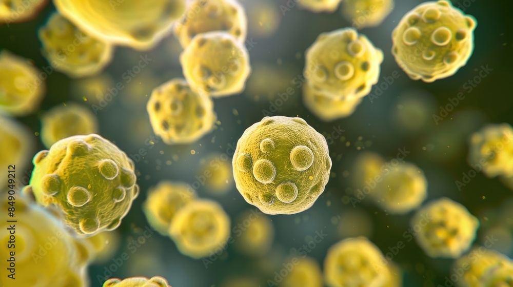 Streptococcus pyogenes bacteria. 3D computer illustration of ...