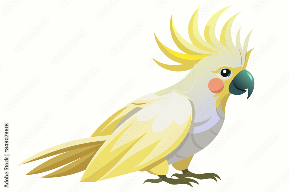 Sulphur Crested Cockatoo on White Background,bird, cartoon, vector ...