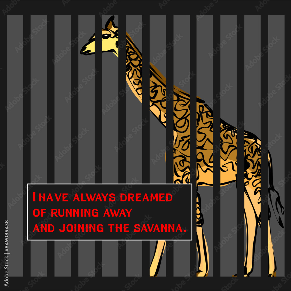 Vetor de Protest to stop animal abuse, against zoo and cruelty to wild ...