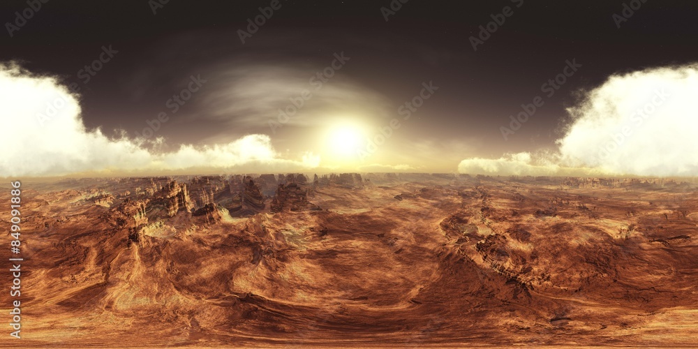 Arizona desert stones, HDRI, environment map , Round panorama ...