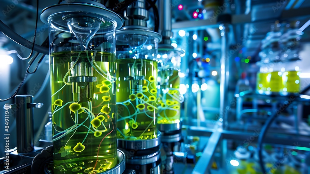 A fusion of biology and technology with a photograph depicting stem ...