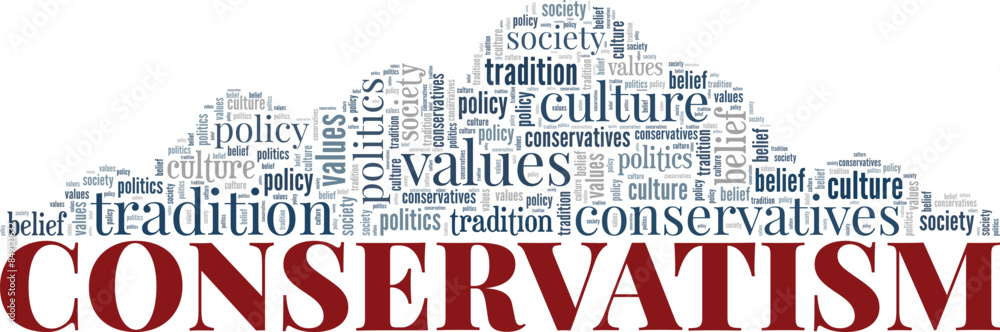 Conservatism word cloud conceptual design isolated on white background ...