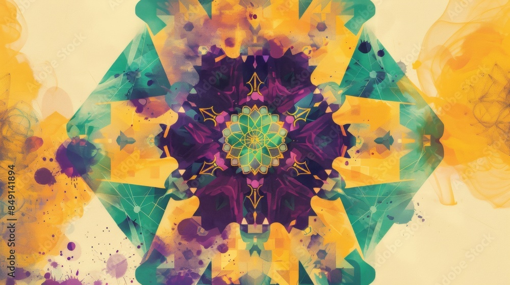 A digital illustration featuring a Bahai ringstone symbol Stock ...