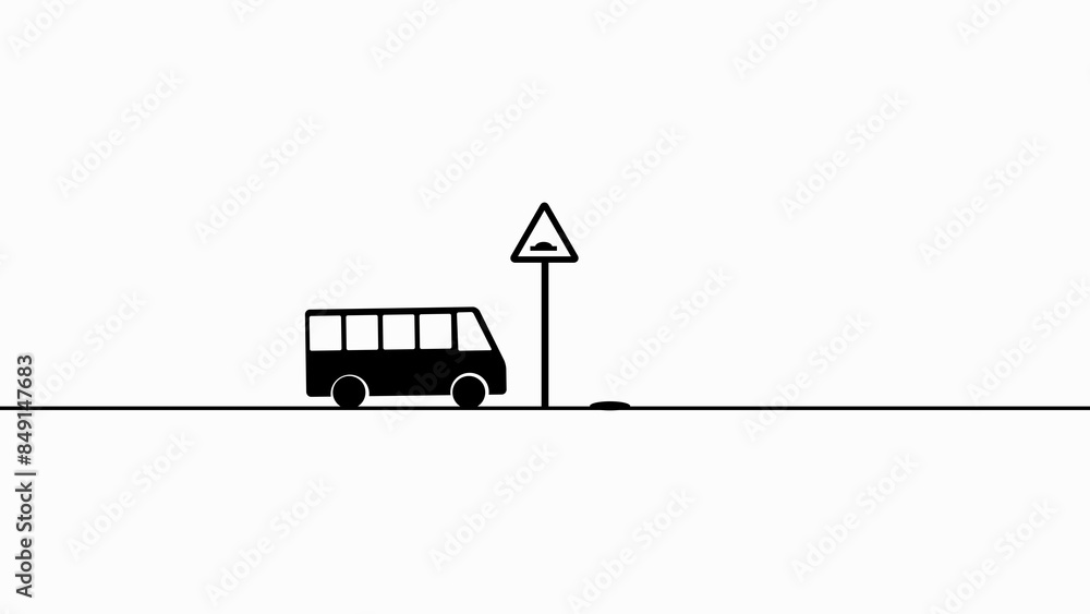 Simple bus logo icon illustration background, bus stop logo icon, Bus ...