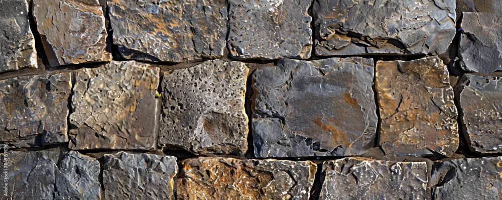 Rustic cobblestone background with uneven texture and natural grey and ...