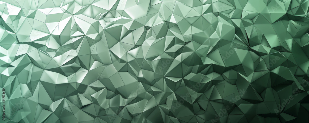 Modern polygon background with sharp edges and shades of green and grey ...