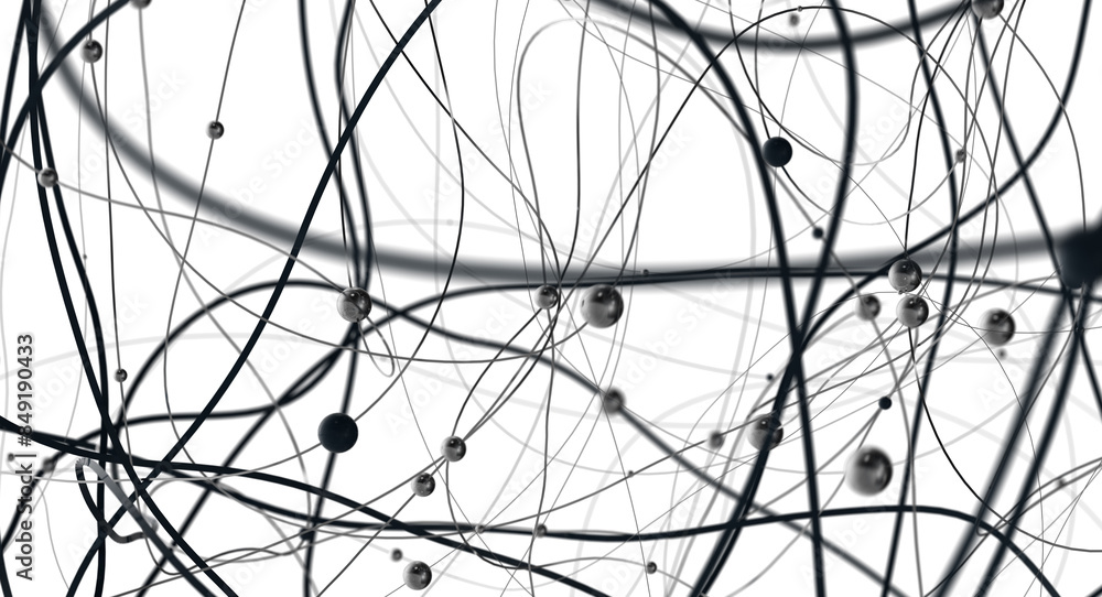 The structure of the network connection of points and lines. Data ...