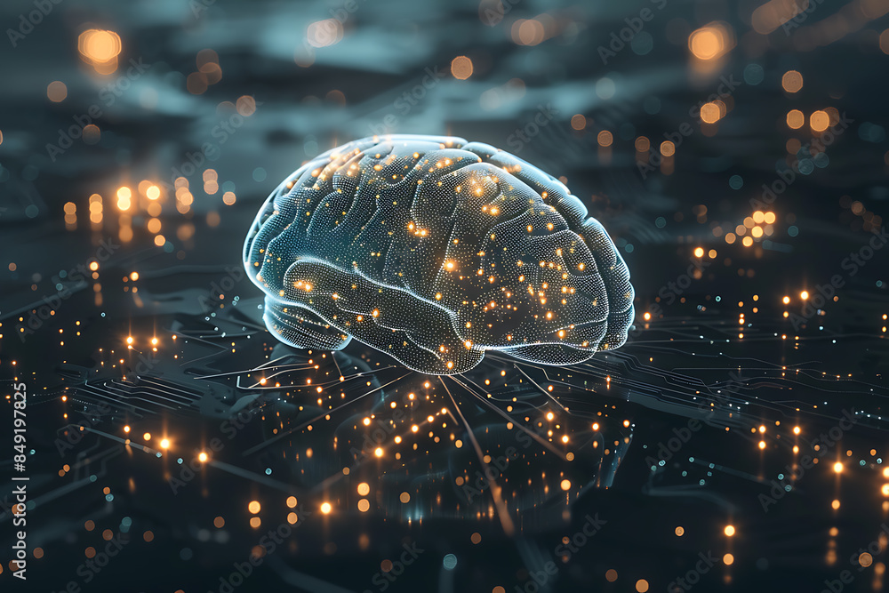 Language model of artificial intelligence with chips. Stock Photo ...