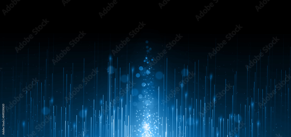 Abstract elegant blue glowing line with lighting effect sparkle on ...