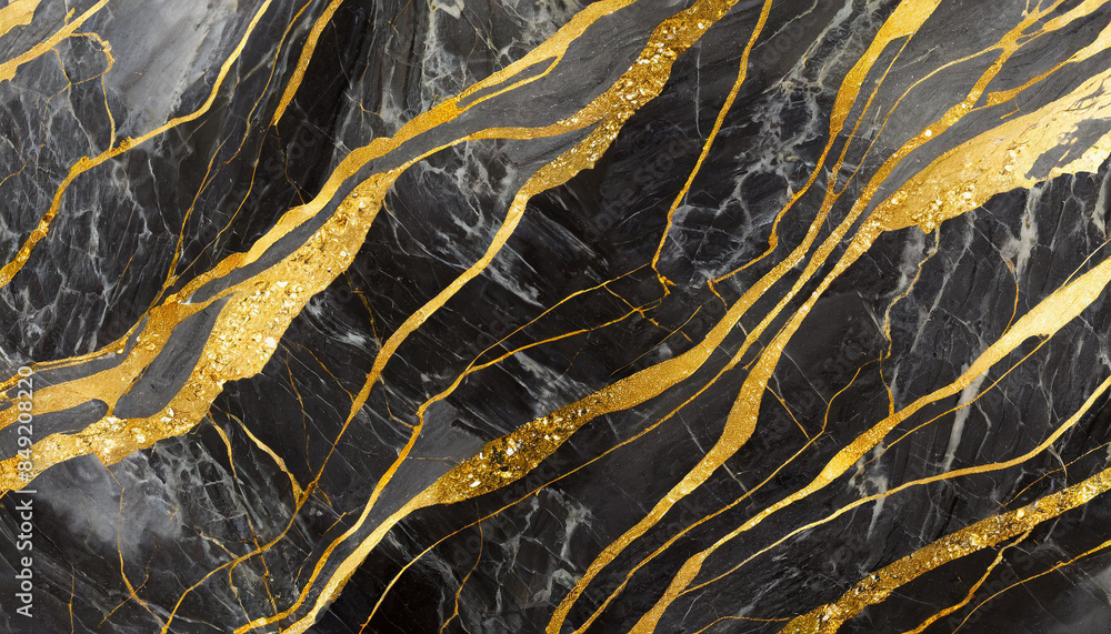 black obsidian marble with gold pattern, abstract luxury texture ...