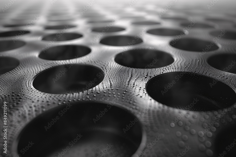 Extreme close-up of a dust filter surface, revealing the texture and ...