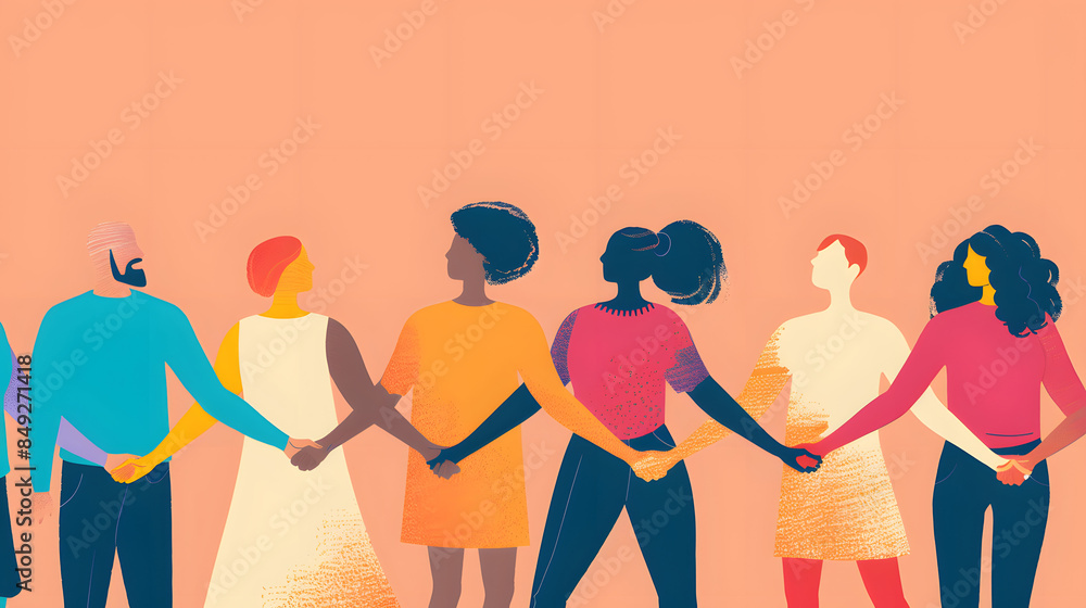 Cartoon flat happy smiling characters of different status and races ...