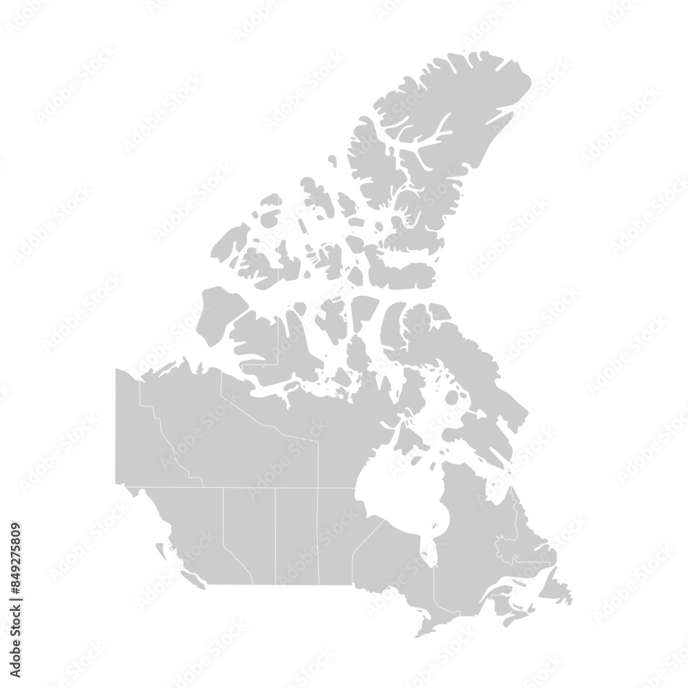 Vector modern illustration. Simplified isolated administrative map of ...