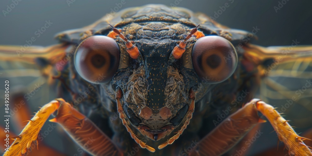 Cicada, Cicadoidea, Insect, Full Frontal View, Closeup, Close Up ...