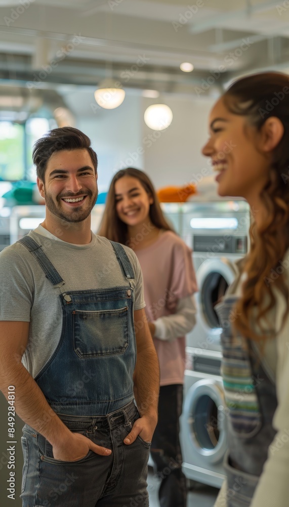 Laundry Service Membership Plan Promotion Featuring Happy Customers in ...