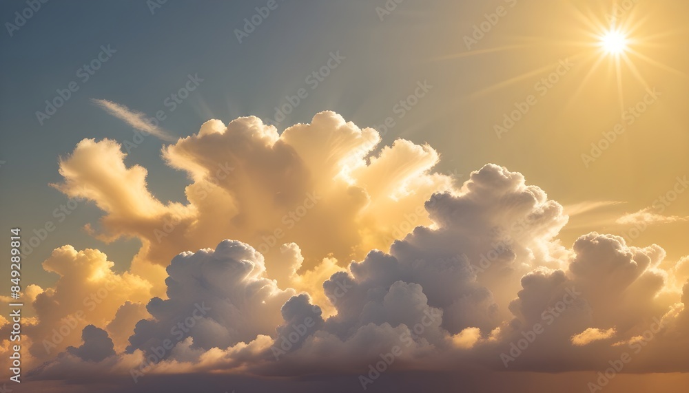 Dramatic golden sky with clouds and copy space background backdrop ...