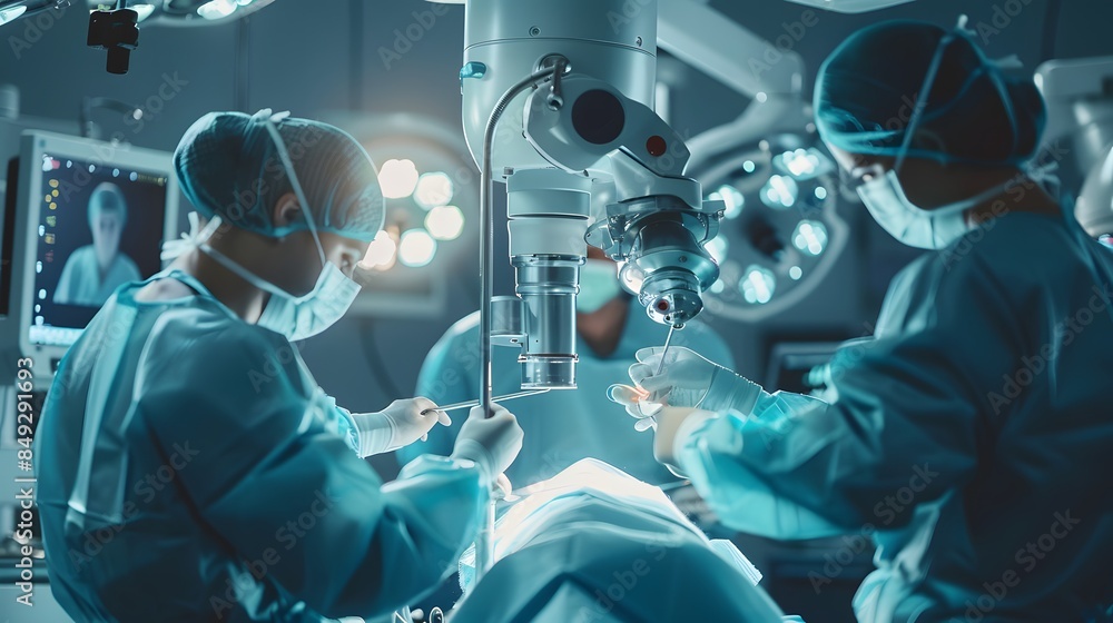 Advanced robotic surgery machine at a hospital exemplifying smart ...