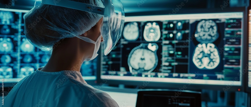 AI creates images of a hospital's neurosurgeon using a computer to ...