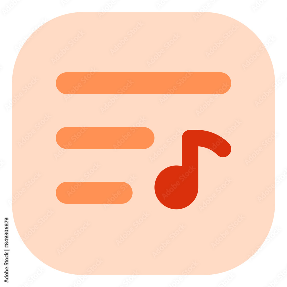 Editable vector music playlist icon. Black, transparent white ...