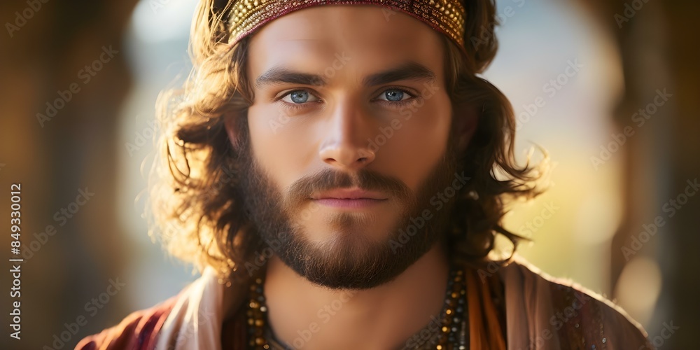 Portrayal of biblical King David in Christian art. Concept King David ...