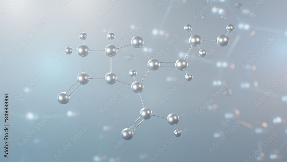 clavulanic acid molecular structure, 3d model molecule, beta-lactam ...