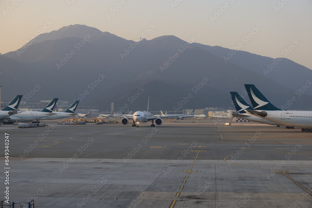 Hong Kong - May 10 2024: the Cathay Pacific airline park in Hong Kong ...