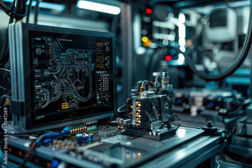 ภาพประกอบสต็อก Diagnosing and fine-tuning ECUs while monitoring engine ...