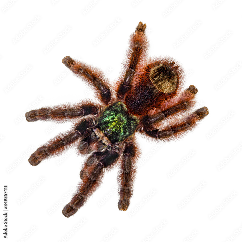 Colorful Caribena Versicolor aka Antilles pinktoe tarantula. Top view ...