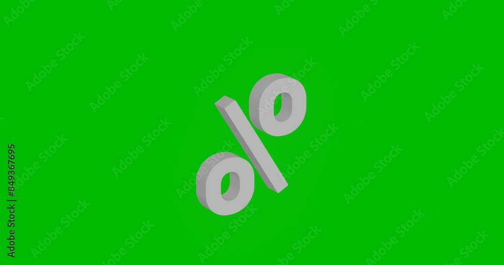 Animation of rotation of a white percent symbol with shadow. Simple and ...