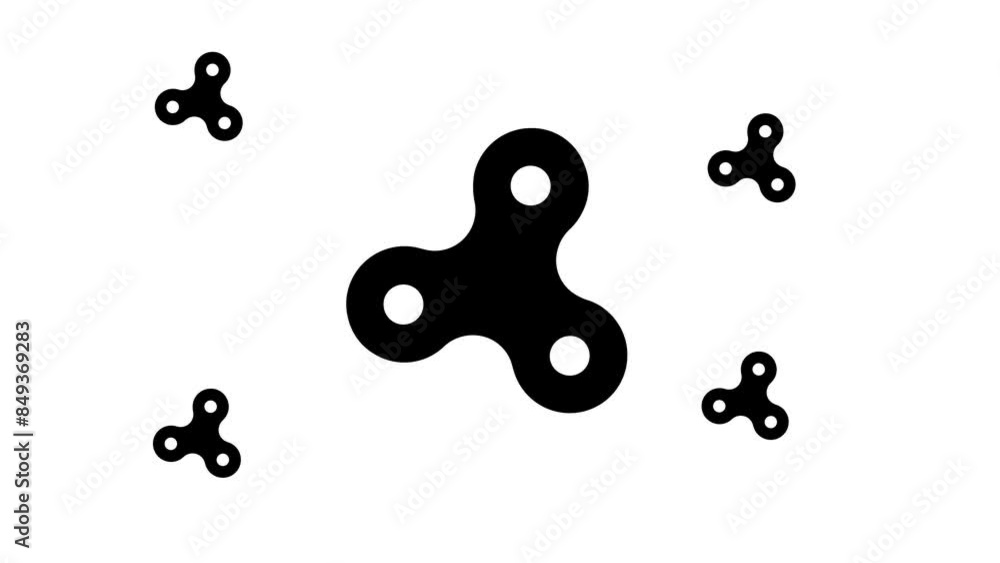 Zoom in and out animation the spinner symbol. Large black symbol in the ...