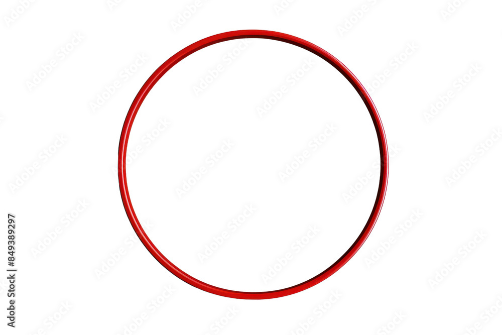 High-resolution image of a red circle ring against a transparent ...