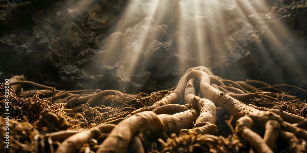 The Calming Glow of Soft Light Beams Emitted by Kava Roots. Concept ...