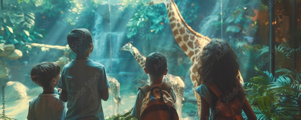 Family visiting a zoo for World Environment Day, kids excitedly ...