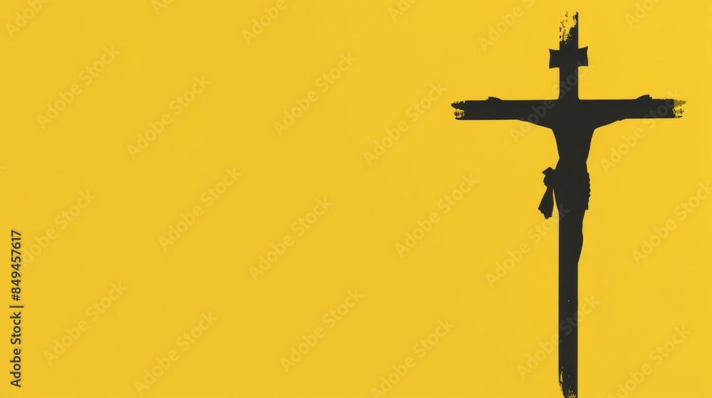 Minimalist depiction of Jesus on a crucifix, focusing on clean lines ...