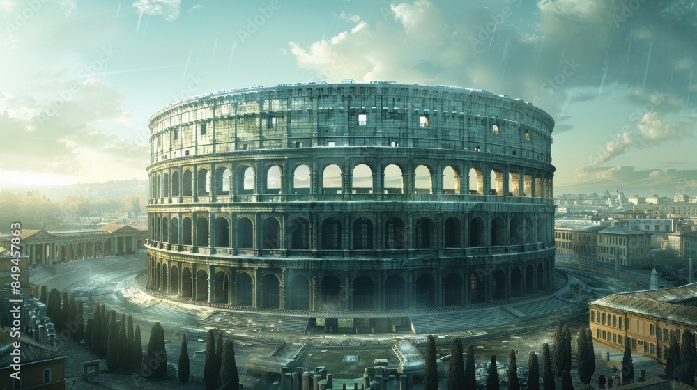 The Colosseum in Rome transformed into a contemporary architectural ...