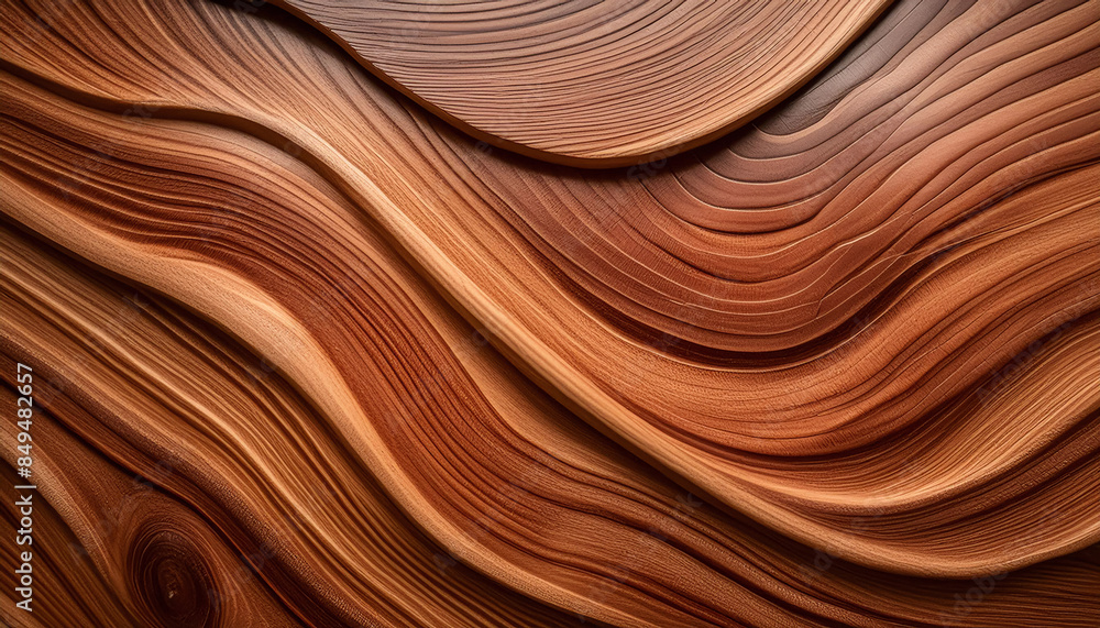 abstract closeup polished teak wood texture smooth flowing layers ...