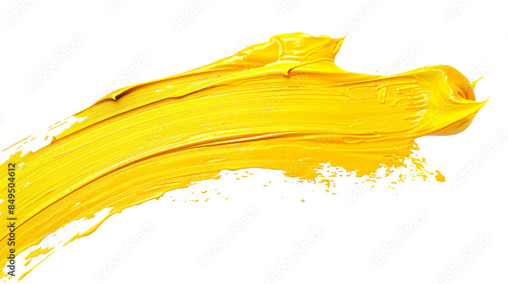 Bright Yellow Paint Smear with Detailed Brush Strokes and Creamy ...