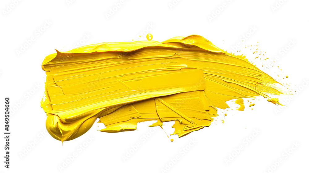 Bright Yellow Paint Smear with Detailed Brush Strokes and Creamy ...