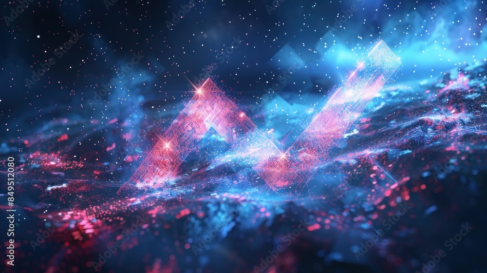 A glowing red and blue check mark is placed on a planet in space. The ...