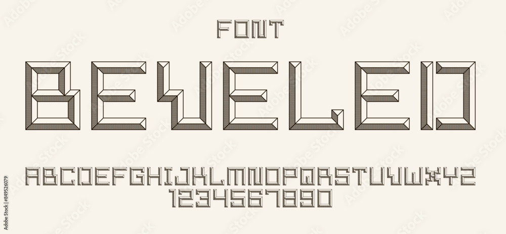 Minimal geometric cyberpunk font with facet effect, vector typeface in ...