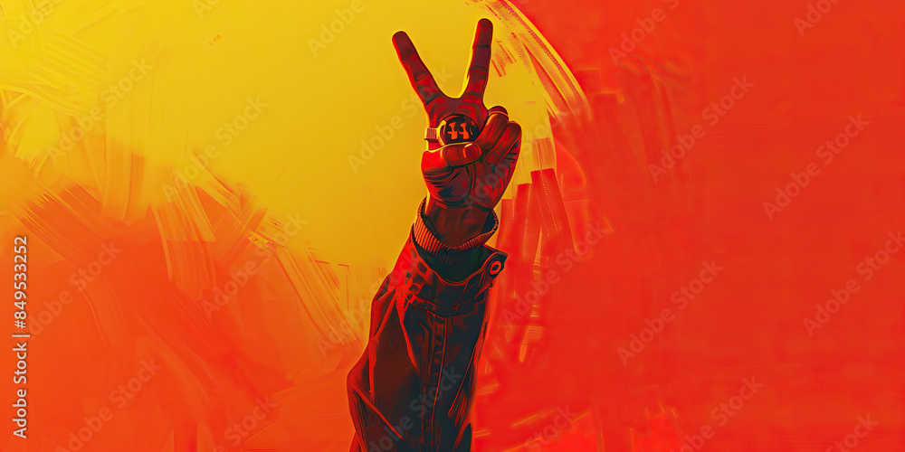 Politics (Peace Sign): A figure holding up a peace sign, symbolizing ...