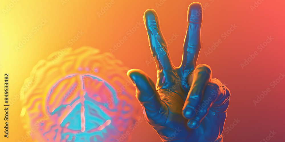 Politics (Peace Sign): A figure holding up a peace sign, symbolizing ...