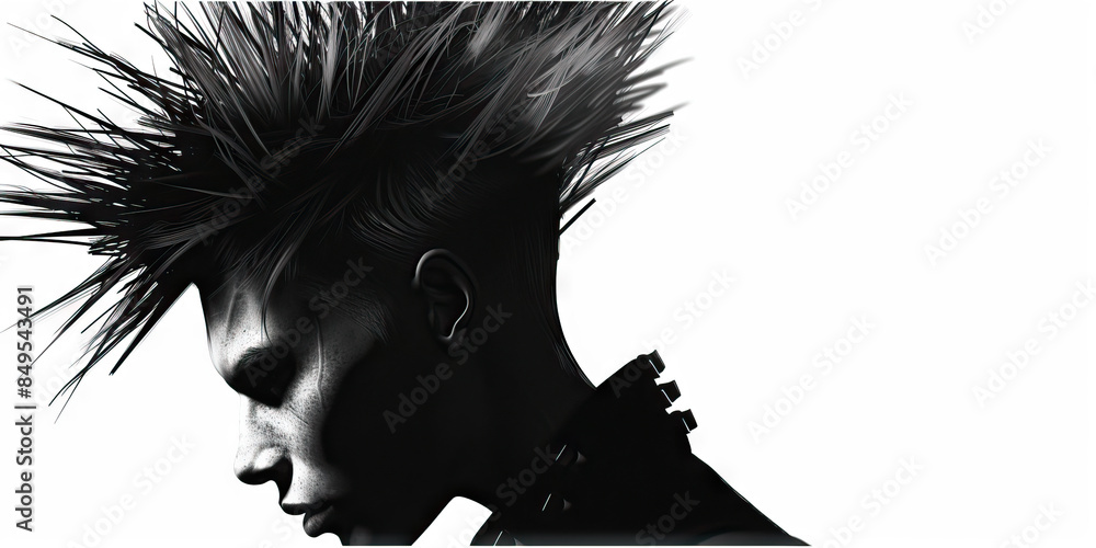 Hairstyle (Spiky Hair): A figure with spiky hair, representing the ...